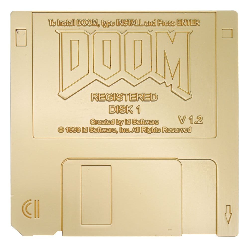 Doom Replik Floppy Disk Gold Plated Limited Edition - Geek Empire