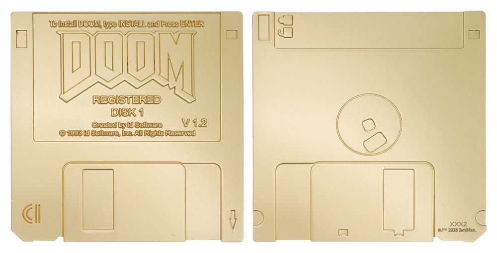 Doom Replik Floppy Disk Gold Plated Limited Edition - Geek Empire